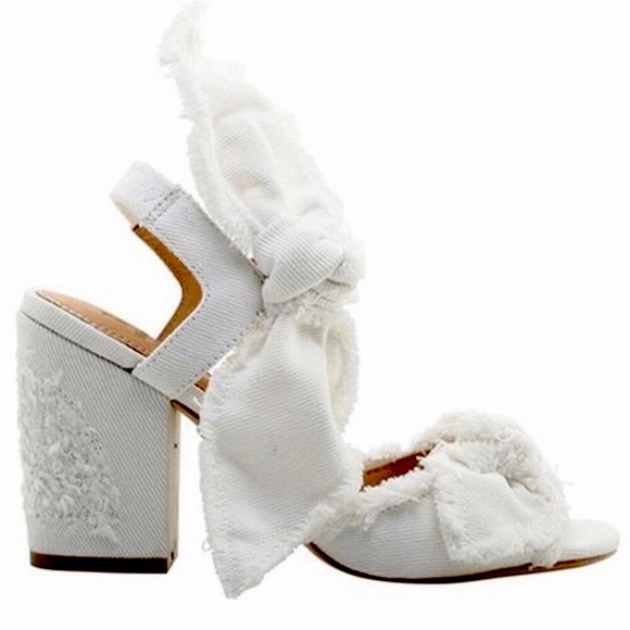 bill blass | Shoes | Bill Blass White Denim Carmen Sandal | Poshmark